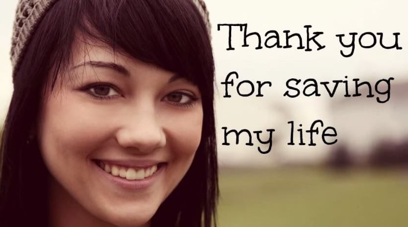 Thank you for saving my life! [Video] - TheHopeLine